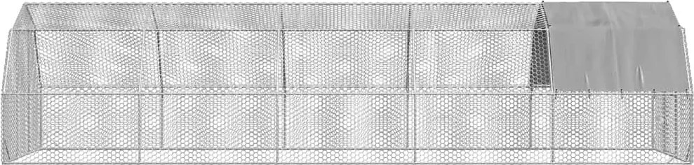 Výběh pro slepice se střechou 2,5x10x2,25 m pozinkovaná ocel 3328529