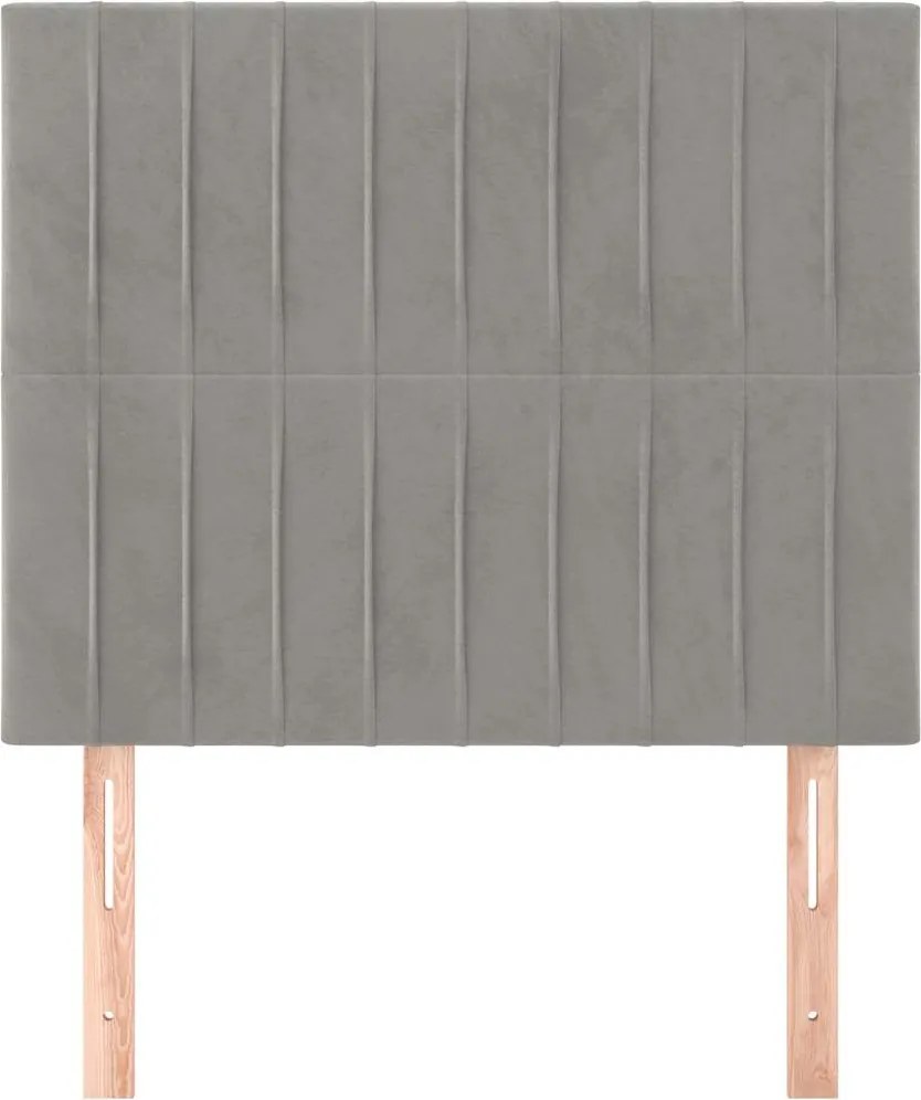 Čelo postele světle šedé 80x5x118/128 cm sametové 3116600