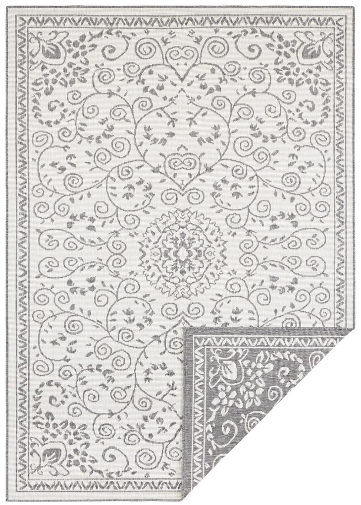 NORTHRUGS - Hanse Home koberce Kusový koberec Twin Supreme 103866 Leyte Grey/Cream – na ven i na doma - 160x230 cm