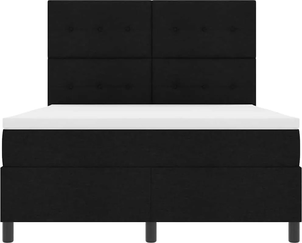 Postel s boxspringem s matrací s čelo Černá 140 x 200 cm textil 3339394