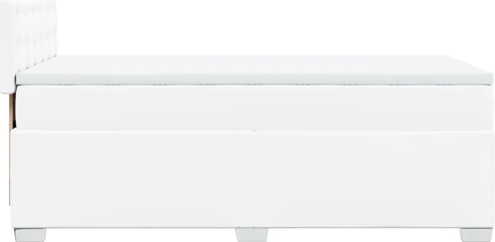 Box spring postel s matrací bílá 80 x 200 cm umělá kůže 3286097