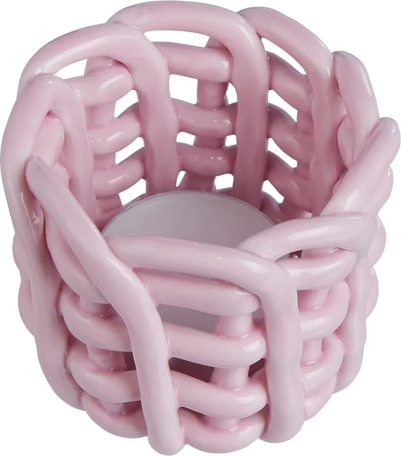 LITTLE CRAFT Svícen na čajovou svíčku 6 cm - sv.růžová