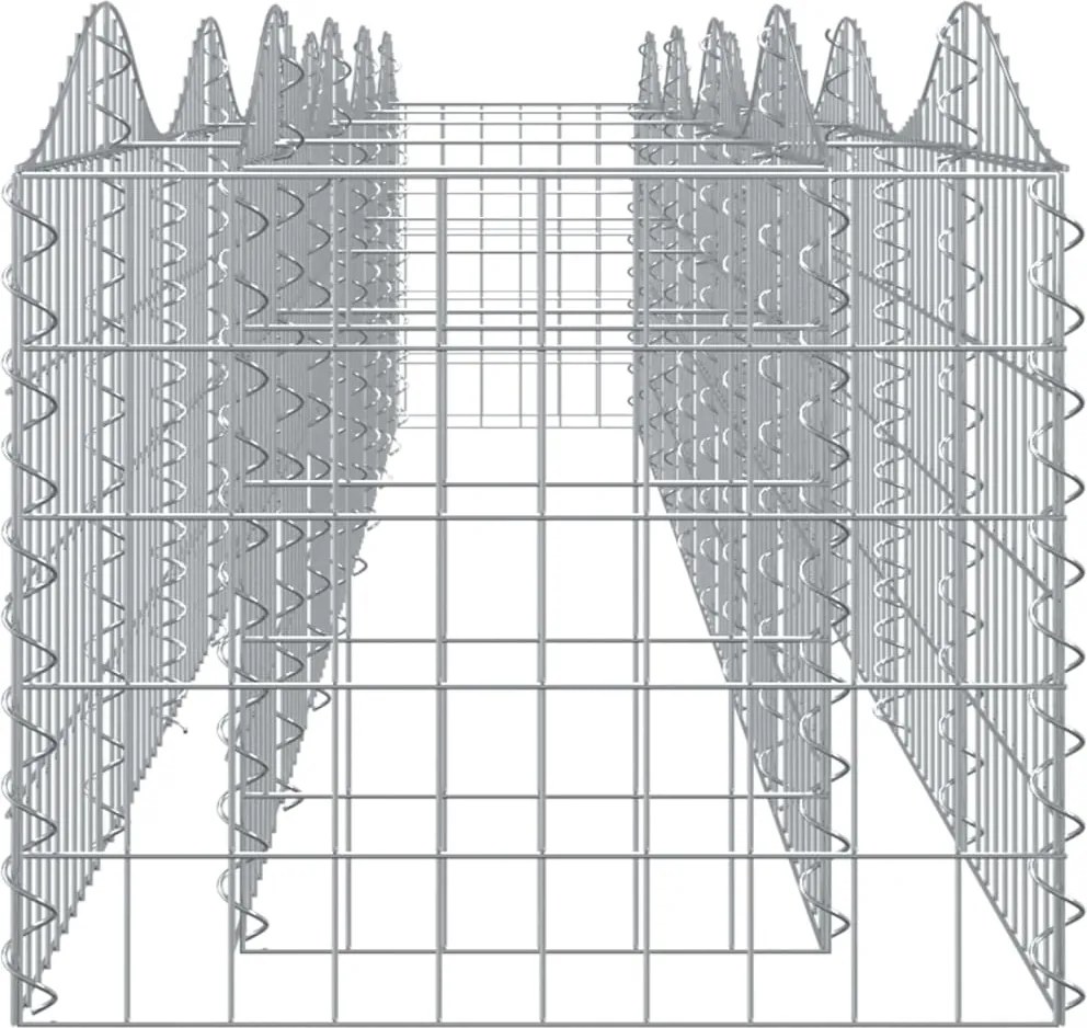 Klenutý gabion vyvýšený záhon 400x50x50 cm pozinkované železo 153543