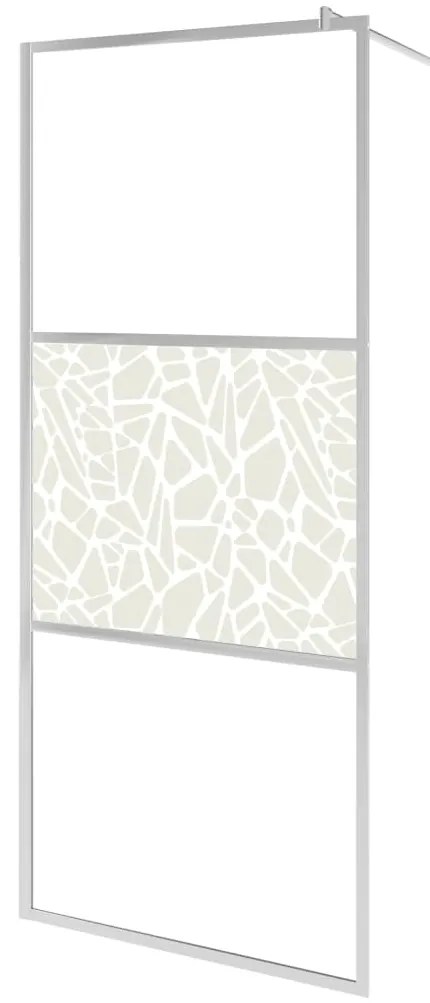 vidaXL Marketos Zástěna do průchozí sprchy ESG sklo design s kameny 80 x 195 cm