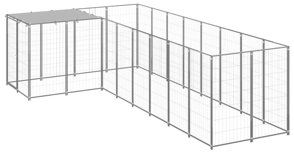 Psí kotec stříbrný 6,05 m² ocel