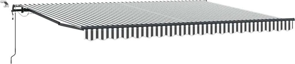 Automatická zatahovací markýza s LED antracit a bílá 450x300 cm 3310236