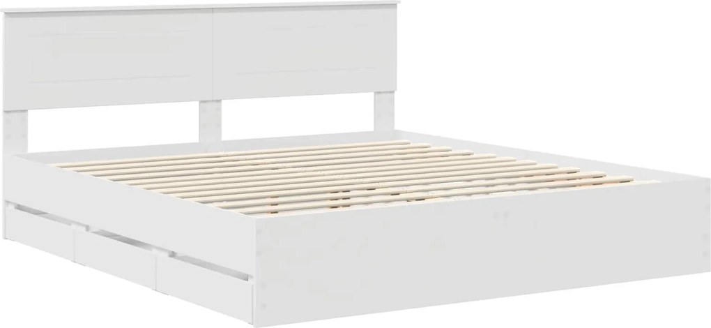 Rám postele se zásuvkou Bílá 180 x 200 cm Inženýrské dřevo 3407956
