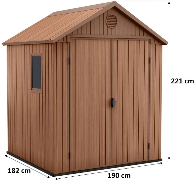 KETER DARWIN 6 x 6 zahradní domek, 190 x 182 x 221 cm, hnědý 17210353
