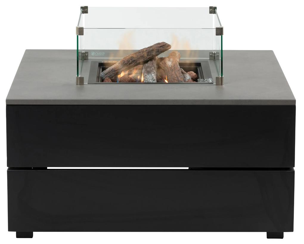 Stůl s plynovým ohništěm COSI- typ Cosipure 100 černý rám / šedá deska