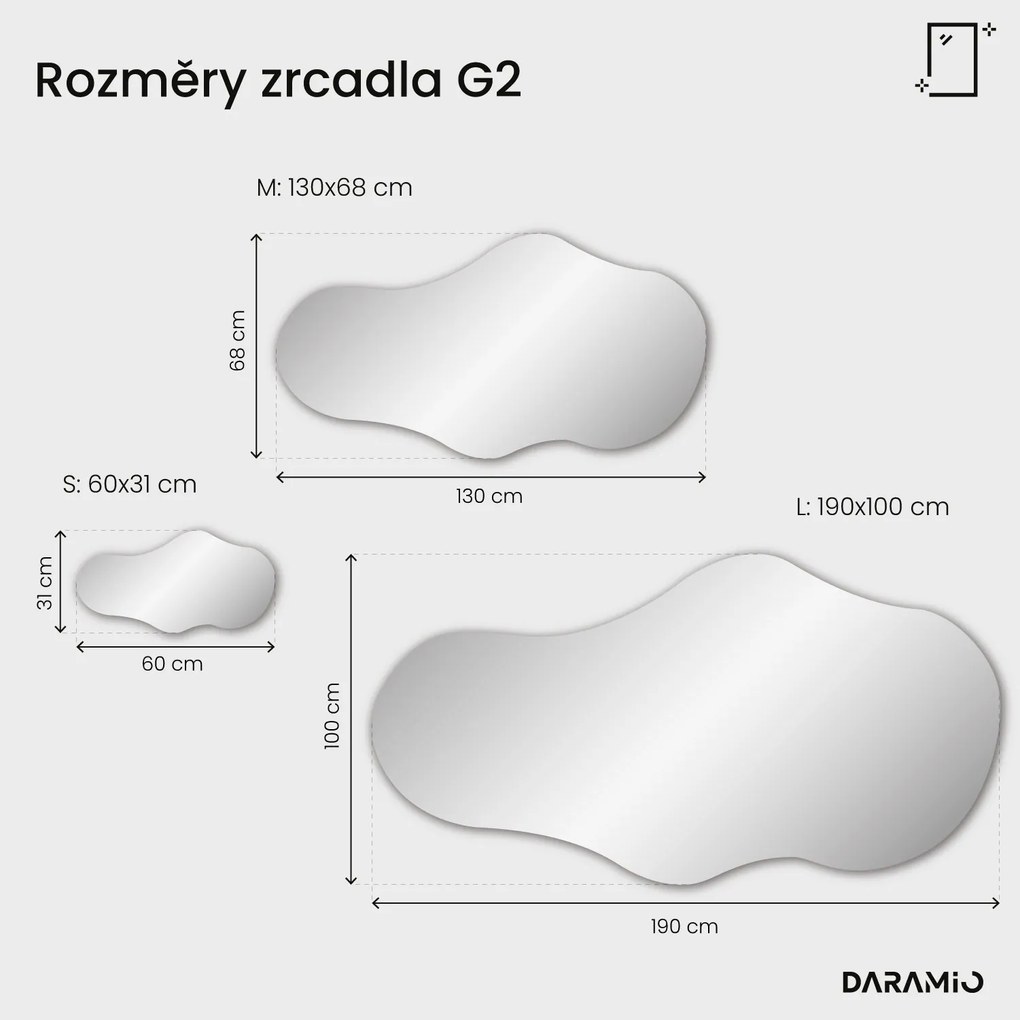 Zrcadlo do koupelny ve tvaru oblaku s LED osvětlením G2