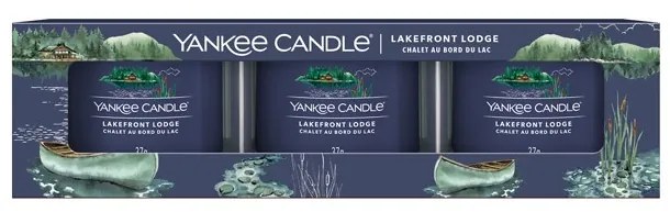 Yankee Candle Sada Votivní svíčky ve skle Lakefront Lodge, 3 x 37 g