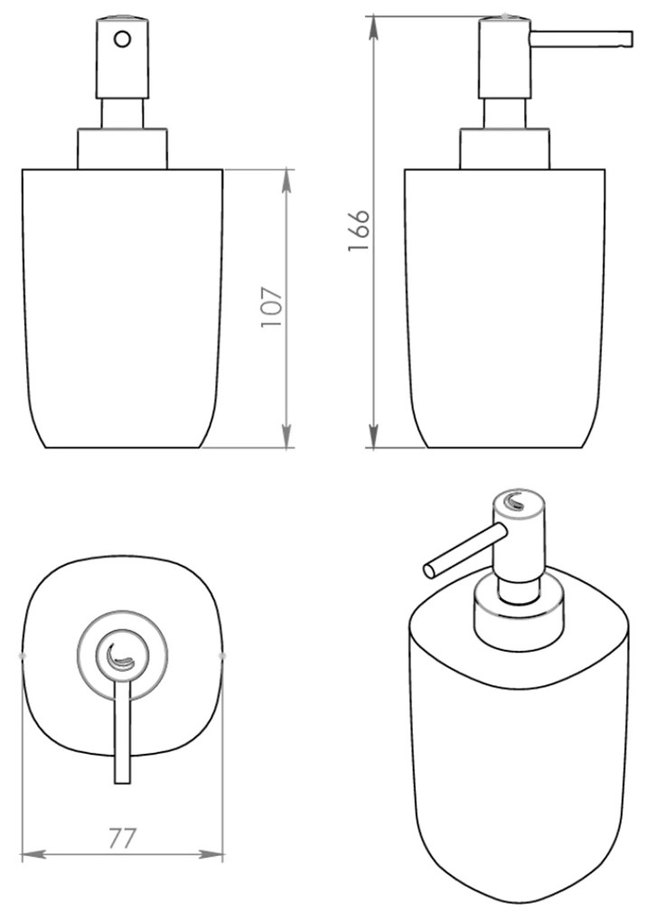 Gedy Gedy, YLENIA dávkovač mýdla na postavení, bílá, YL8002