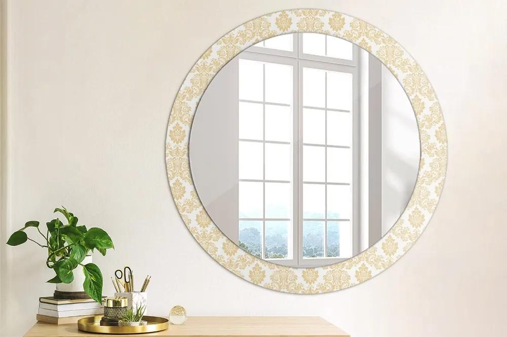 Kulaté dekorativní zrcadlo Baroque damask fi 80 cm