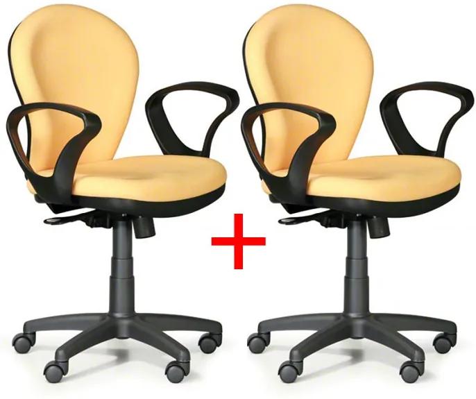 B2B Partner Kancelářská židle LEA 1+1 ZDARMA, žlutá | BIANO