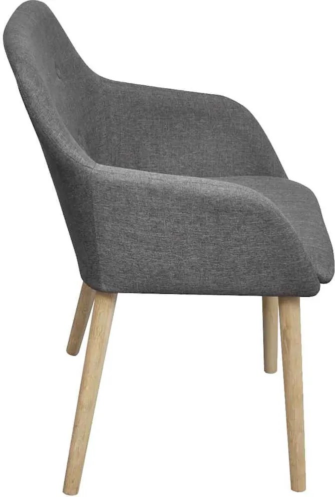 Jídelní židle 4 ks světle šedé textil a masivní dubové dřevo 270572
