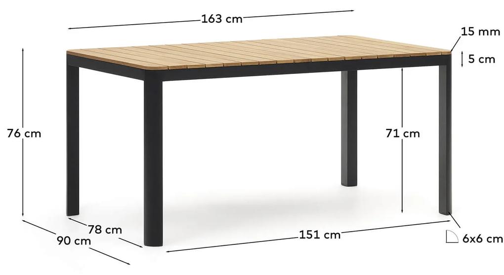 Zahradní stůl noba 160 x 90 cm černý MUZZA