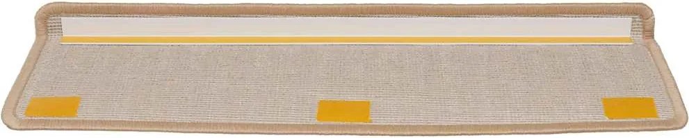 Schodové rohože 15 ks 65 x 21 x 4 cm zlaté obdélníkové okraje 326202