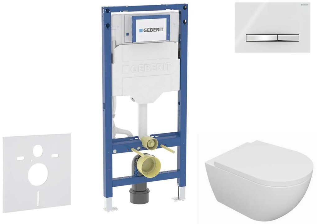 Geberit Duofix - Set předstěnové instalace, klozetu Oudee a sedátka softclose, tlačítko Sigma50, chrom/alpská bílá SANI11CA3126B