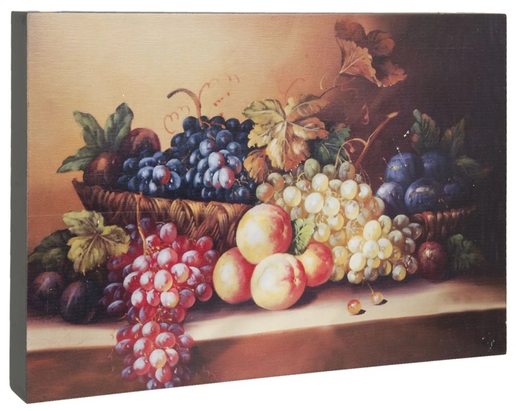 Dřevěná deska obraz zátiší s ovocem - 30*4*22 cm