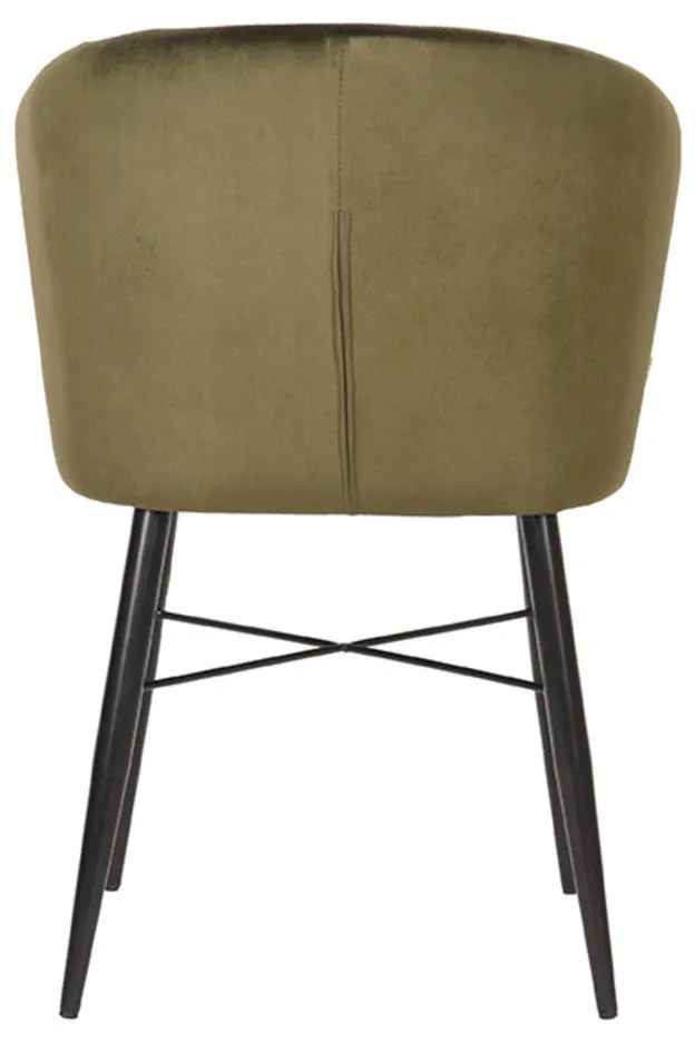 LABEL51 Sametová jídelní židle WAVE zelená Color: Army green UK-30.170