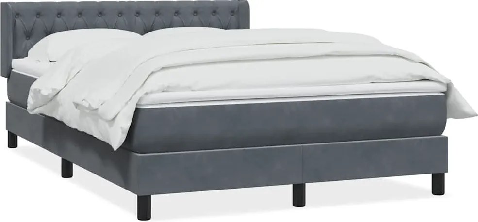 Box spring postel s matrací tmavě šedá 160x210 cm samet 3318370