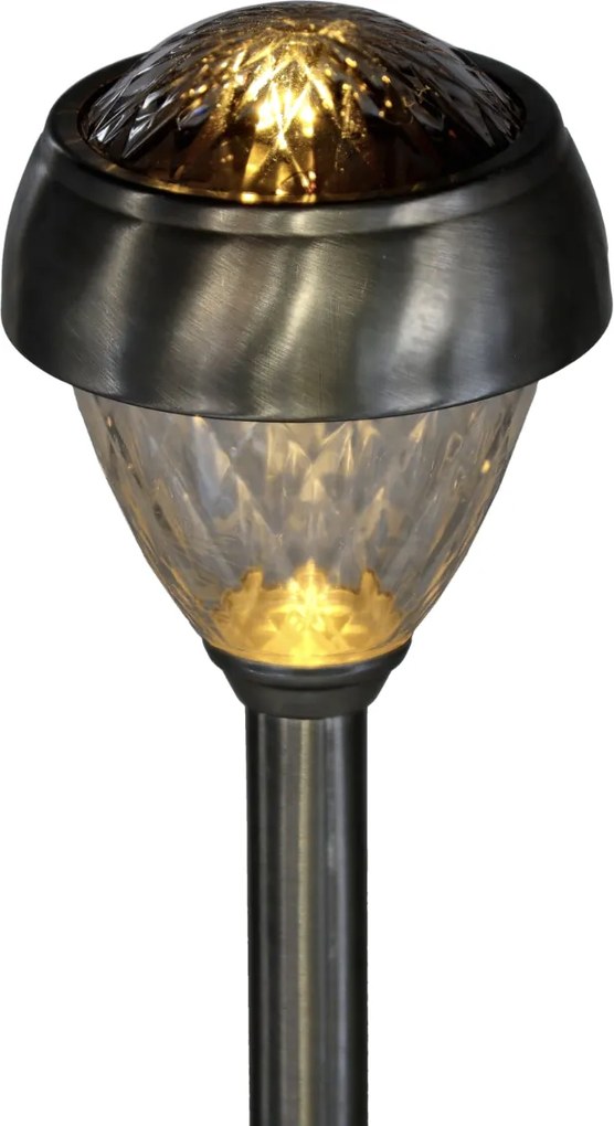 Solární LED lampa Leya teplá bílá/stříbrná