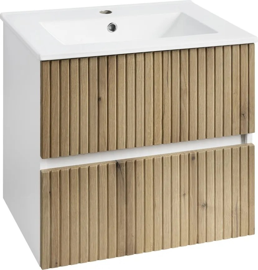 Aqualine Aqualine, PANEDA STRIP umyvadlová skříňka 59,5x55x45,2cm, dub emporio, PN360
