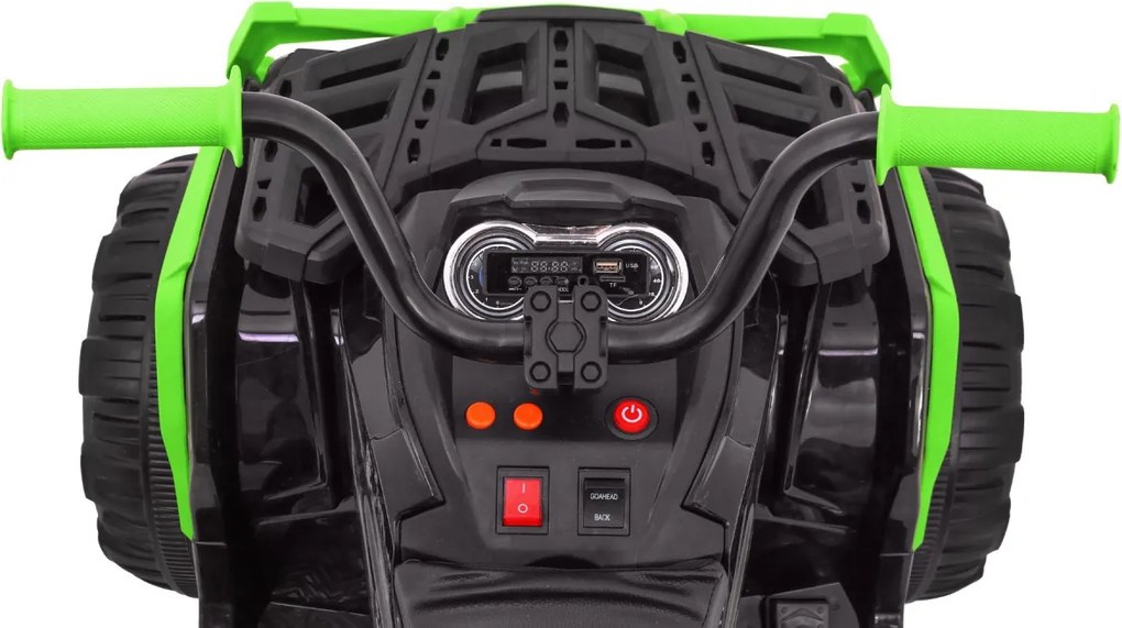 Ramiz Dětská čtyřkolka ATV na baterie černo-zelená + EVA kola + MP3 rádio + LED + pomalý start