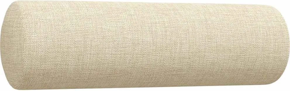 3dílná sedací souprava s podnožkou a polštáři krémová textil 3278345