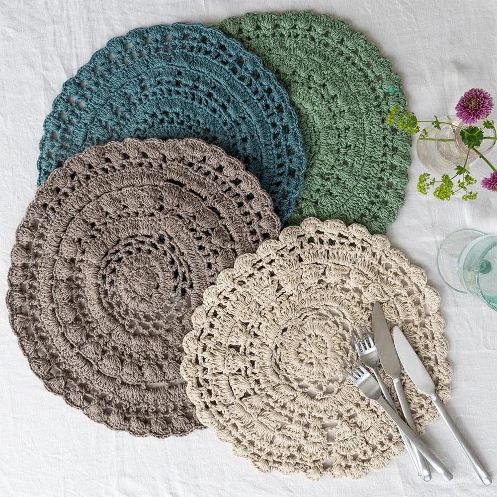 Prostírání s příměsí bavlny ø 35 cm Crochet – Rex London