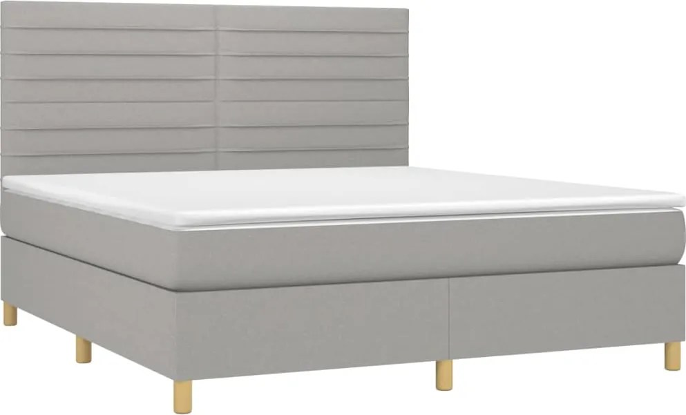 Box spring postel s matrací světle šedá 180 x 200 cm textil 3142433