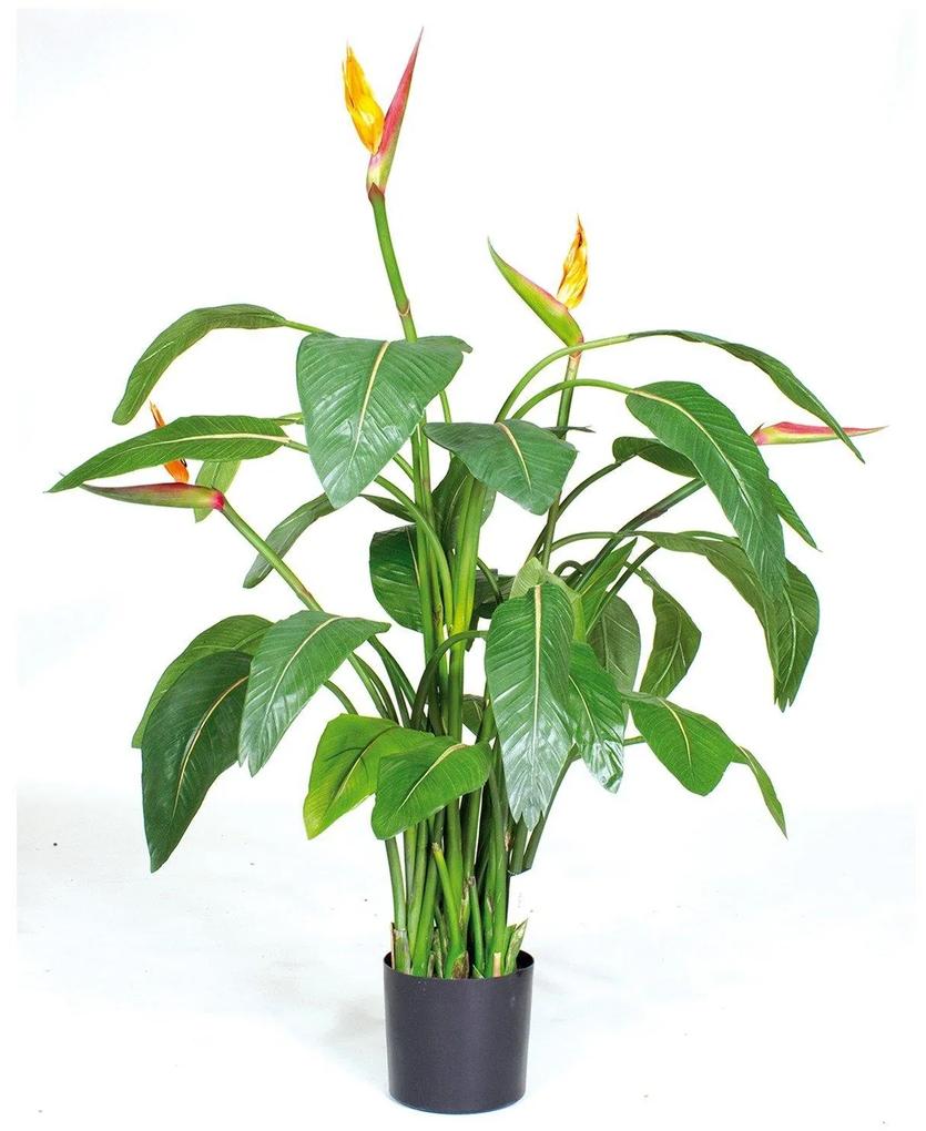 STRELÍCIE EXCLUSIVE umělá kvetoucí rostlina výška 150 cm, zeleno - oranžová