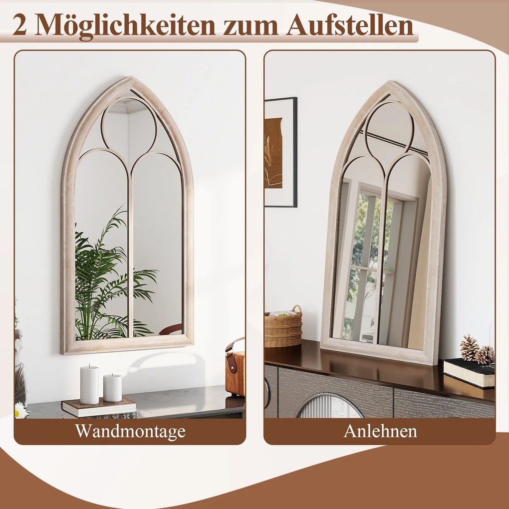 Costway Farma okenní rám zrcadlo zakřivené nástěnné – 111,5 × 60,5 × 3,5 cm