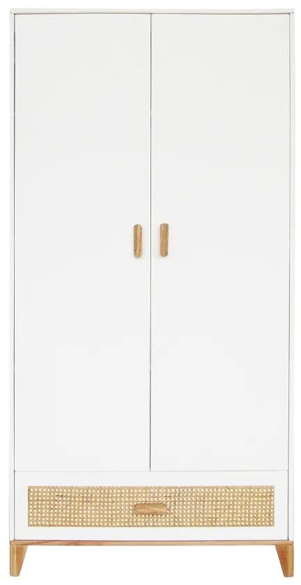 Théo Bébé Bílá lakovaná šatní skříň Nami 175 x 90 cm