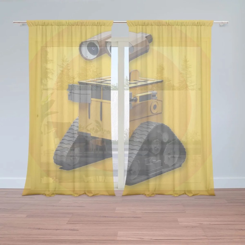 Sablio Záclony Wall-E robot Žlutý: 2ks 150x250cm