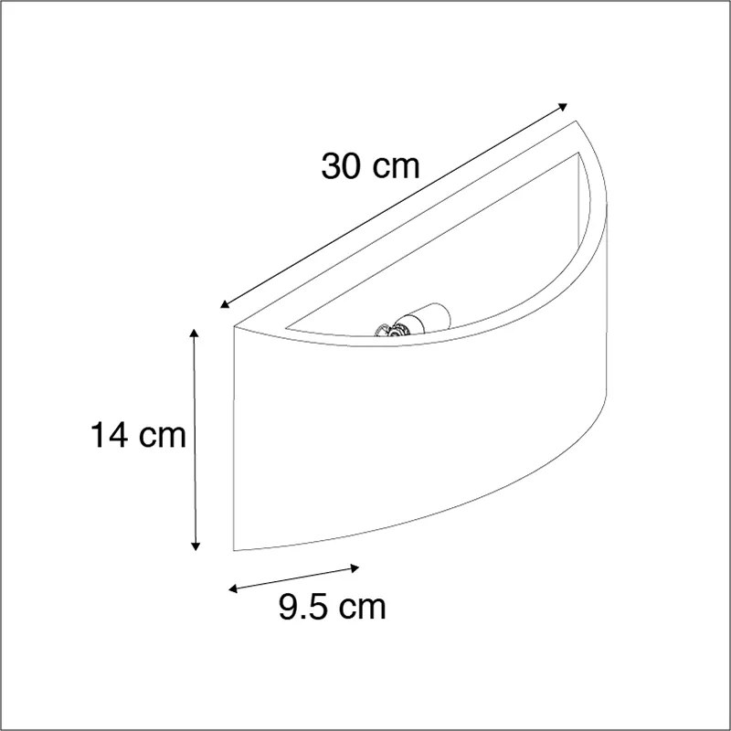 Průmyslová nástěnná lampa šedý beton - Creil