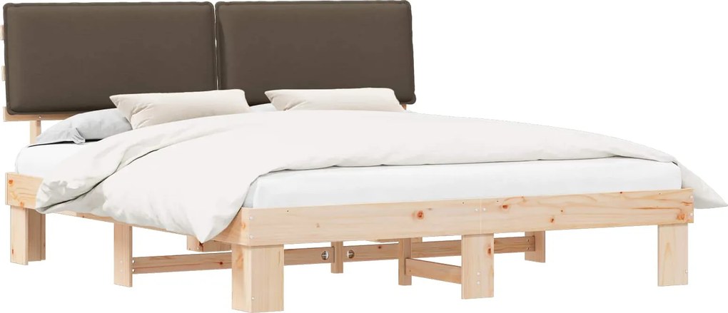Rám postele s čalouněným čelem s čelo Taupe 180 x 200 cm 3398072