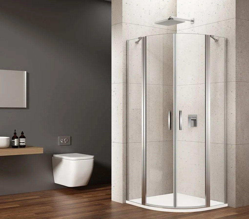 Gelco Gelco, LORO čtvrtkruhová sprchová zástěna 900x900mm, čiré sklo, pravá, GN5590