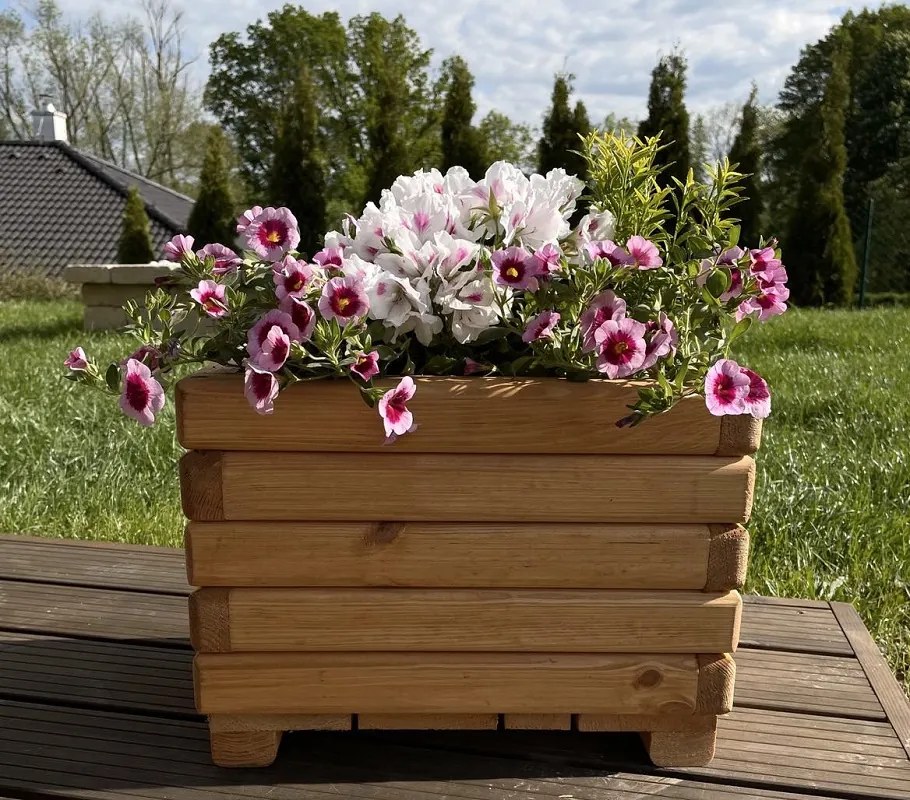 Dřevěný zahradní květináč  AKSAMIT pinie - 400x250x300