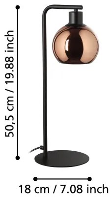 Eglo 390389 - Stolní lampa CORDOBA 1xE27/40W/230V měděná
