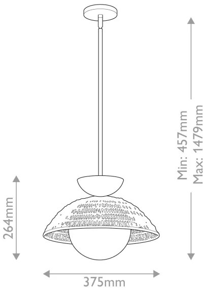 Alora Mood ALM-PERTH-P-GD - Lustr na tyči PERTH 1xE27/60W/230V pr. 37,5 cm zlatá