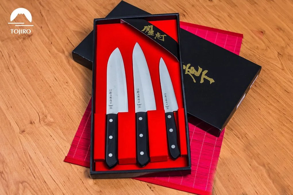 TOJIRO Western dárková sada japonských kuchařských nožů 3ks (FT-014)