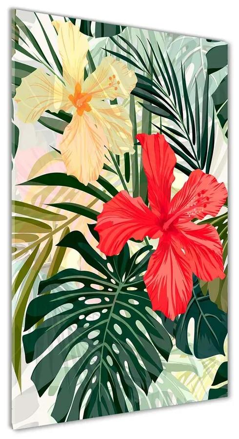 Wallmuralia Foto obraz akrylové sklo Havajské květiny 50x100 cm