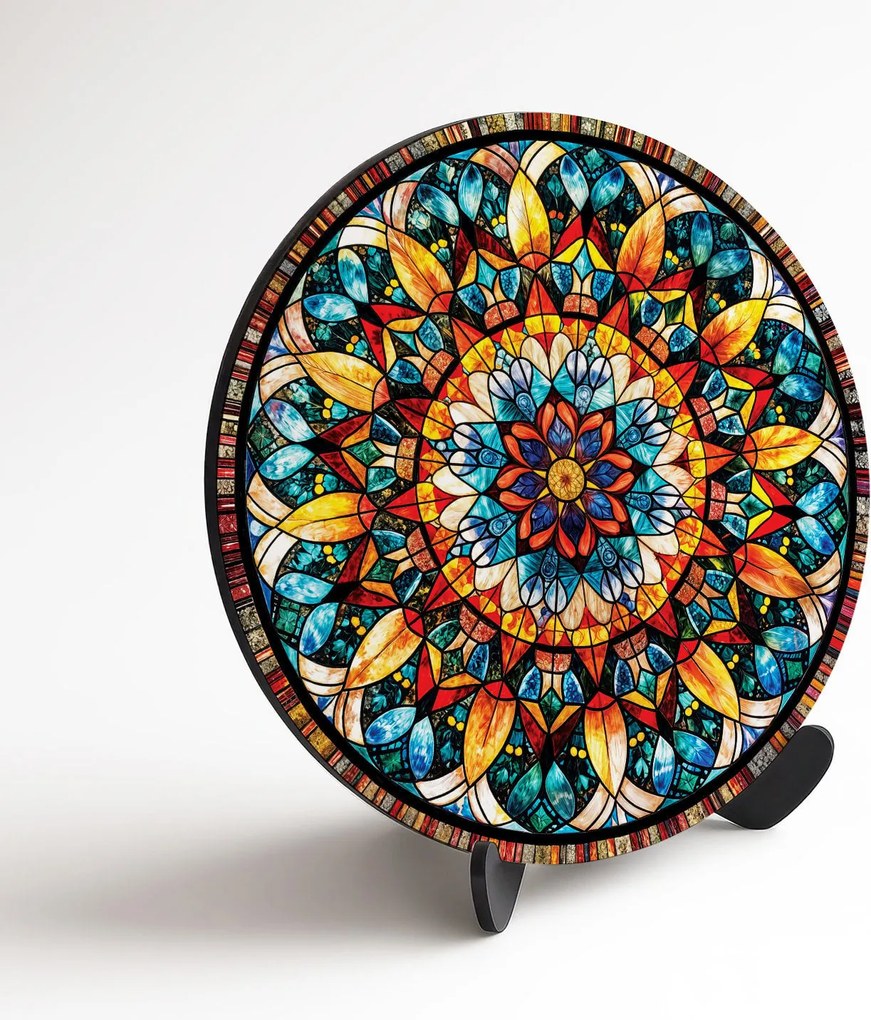 DUBLEZ | Barevná mandala na stěnu - Kaleidoskop | UV tisk, Premium