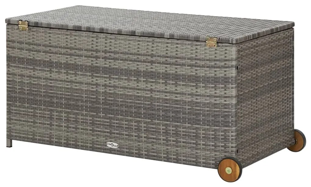 vidaXL Marketos Zahradní úložný box světle šedý 120 x 65 x 61 cm polyratan