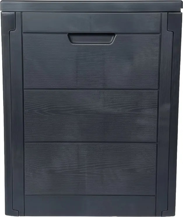 Zahradní úložný box LETA — 56x43x53 cm, plast, šedá