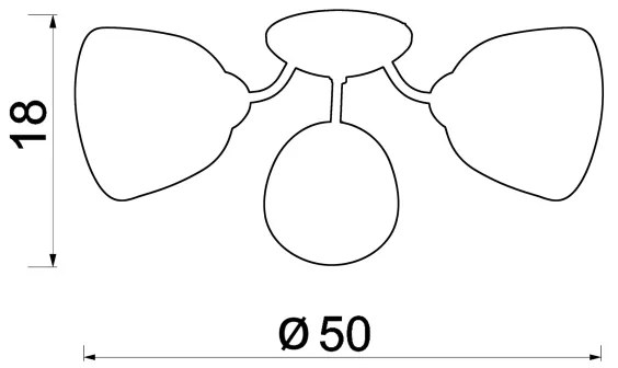 Přisazený lustr AVIA 3xE27/15W/230V