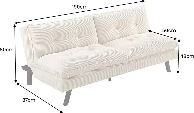 Designová rozkládací pohovka Yehudah 190 cm béžová