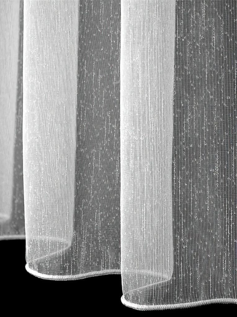 Rand žakárová záclona 5116/BÍLÁ pršíčko, s olůvkem, bílá, výška 120cm (v metráži)