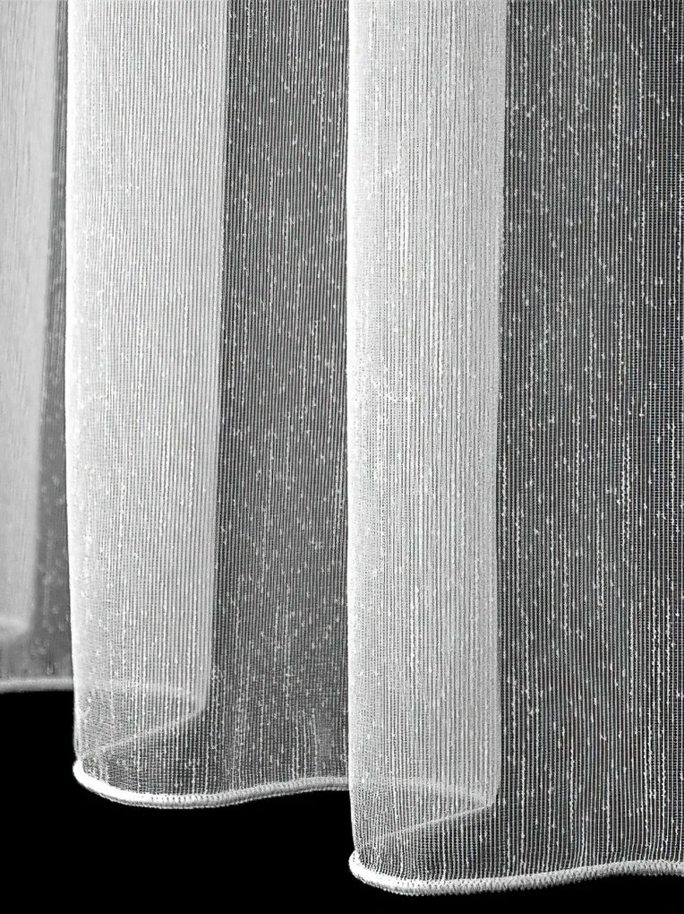 Rand žakárová záclona 5116/BÍLÁ pršíčko, s olůvkem, bílá, výška 230cm (v metráži)